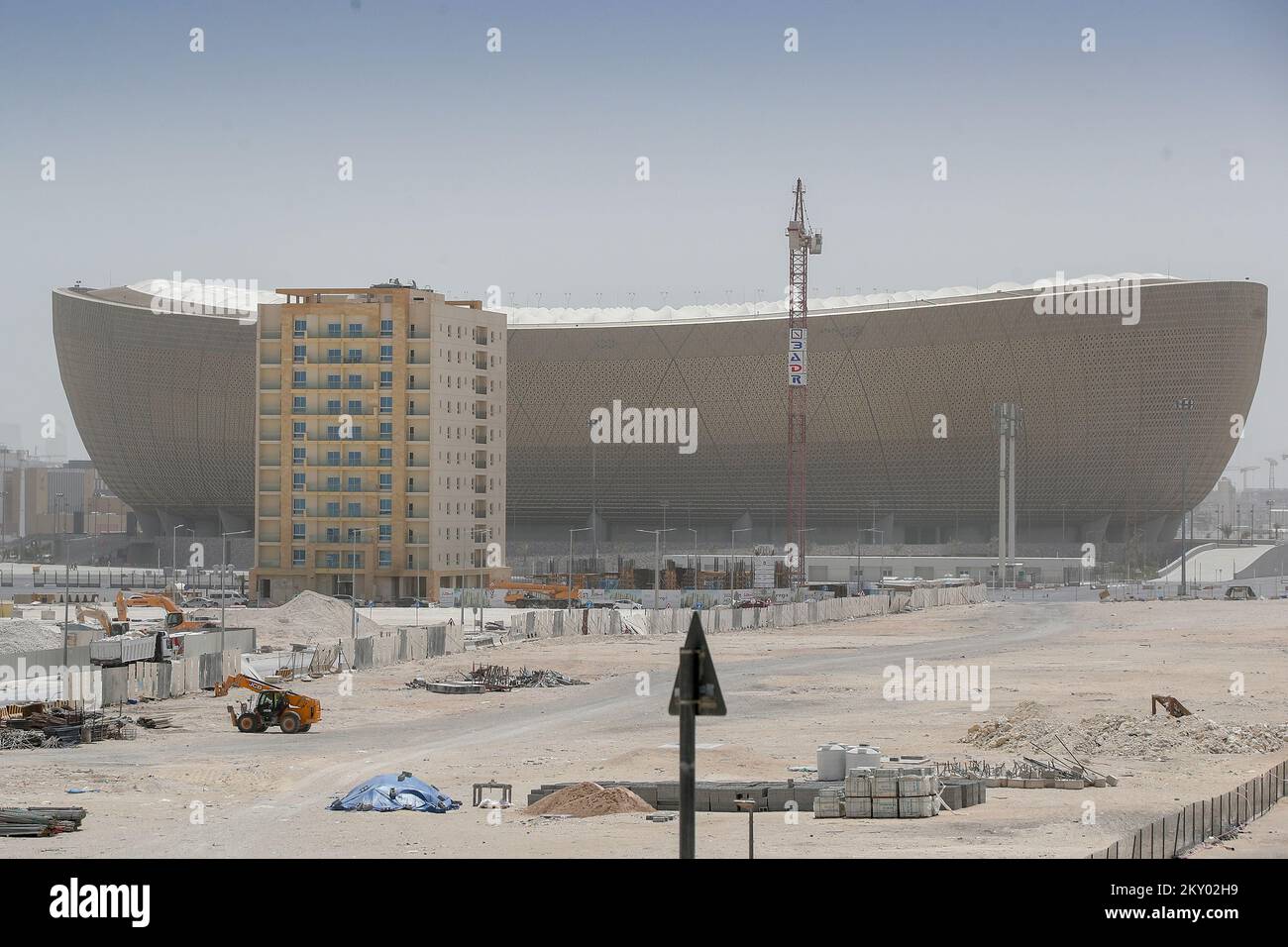 General view of Lusail Stadium, in Lusail, Qatar, on March 28, 2022 ...