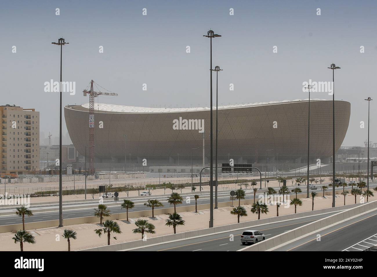 General view of Lusail Stadium, in Lusail, Qatar, on March 28, 2022 ...