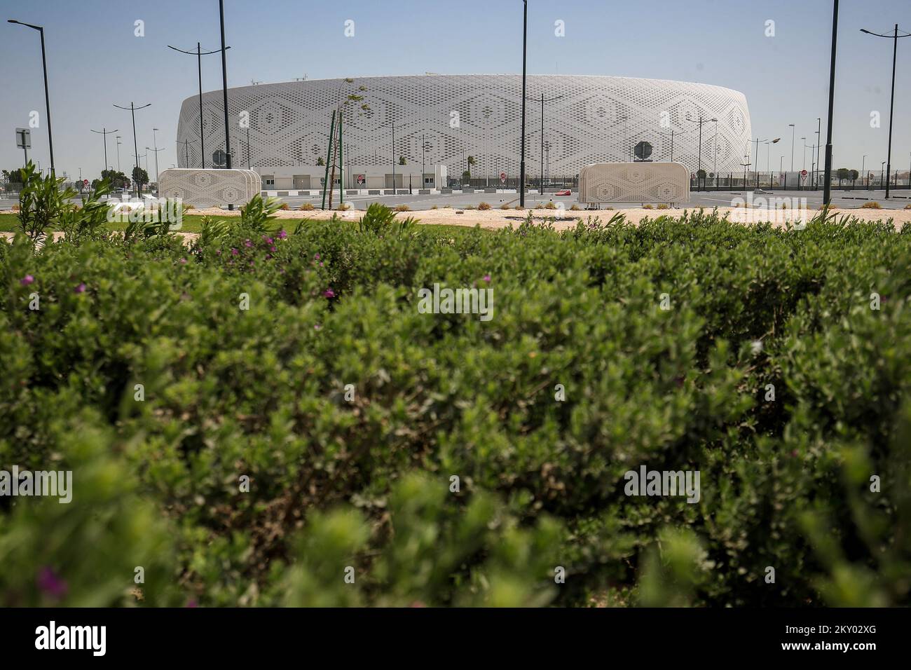 The photo shows Al Thumama Stadium in Doha, Qatar on March 29, 2022. Al ...