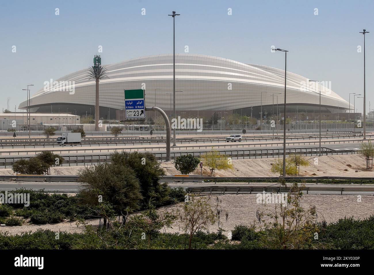 The photo shows Al Janoub Stadium in Al Wakrah. Qatar on March 29, 2022 ...