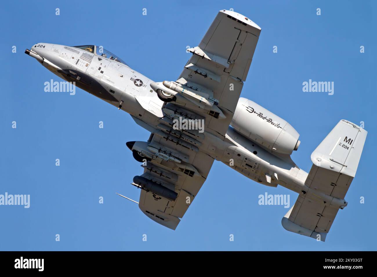 An A-10 Thunderbolt Warthog US military aircraft during a flight ...