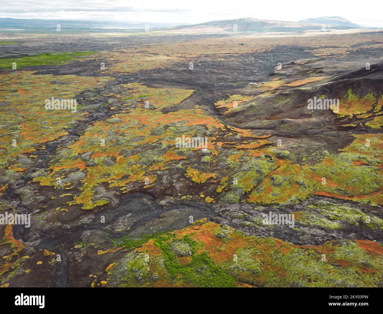 Aerial view across Icelandic highlands in autumn Stock Photo - Alamy