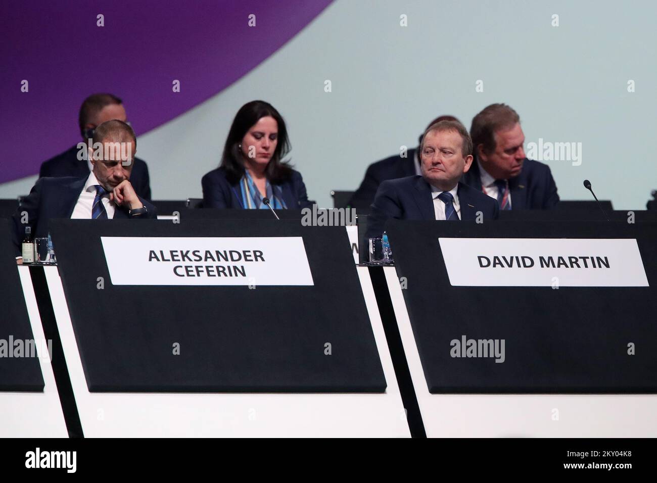 President of UEFA Aleksander Ceferin, Irish FA president and FIFA vice ...