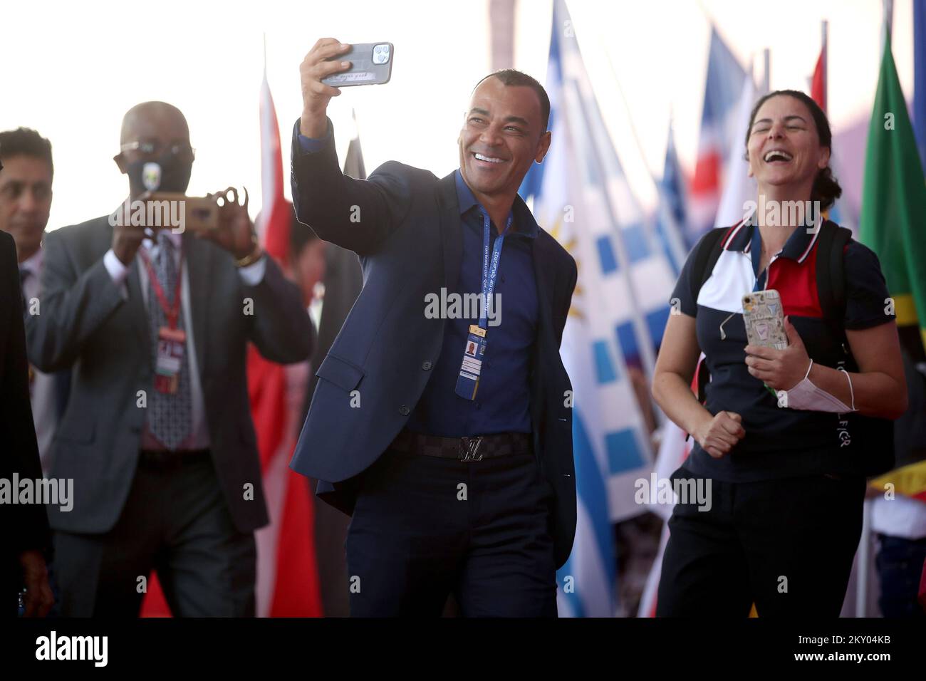 Brazilian former professional footballer Cafu arrive on the 72nd FIFA ...