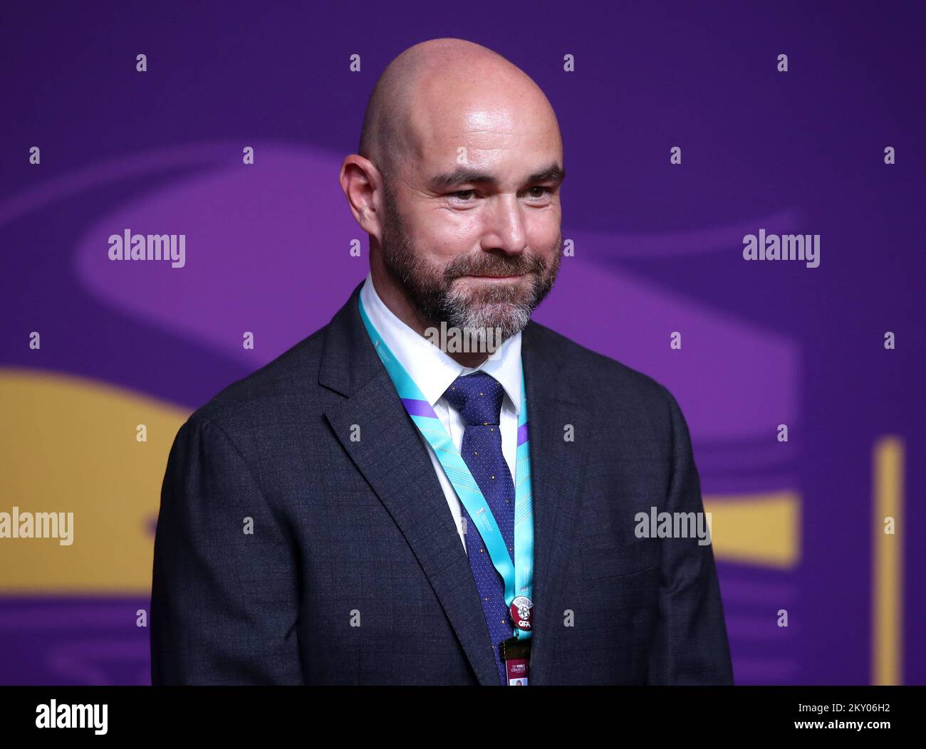 Felix Sanchez, Head Coach of Qatar arrives prior to the FIFA World Cup ...