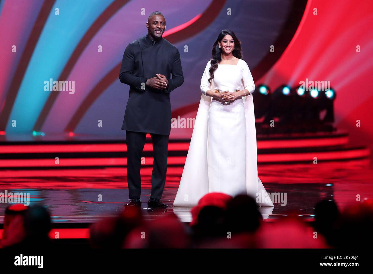 Idris Elba and Reshmin Chowdhury during to the FIFA World Cup Qatar ...