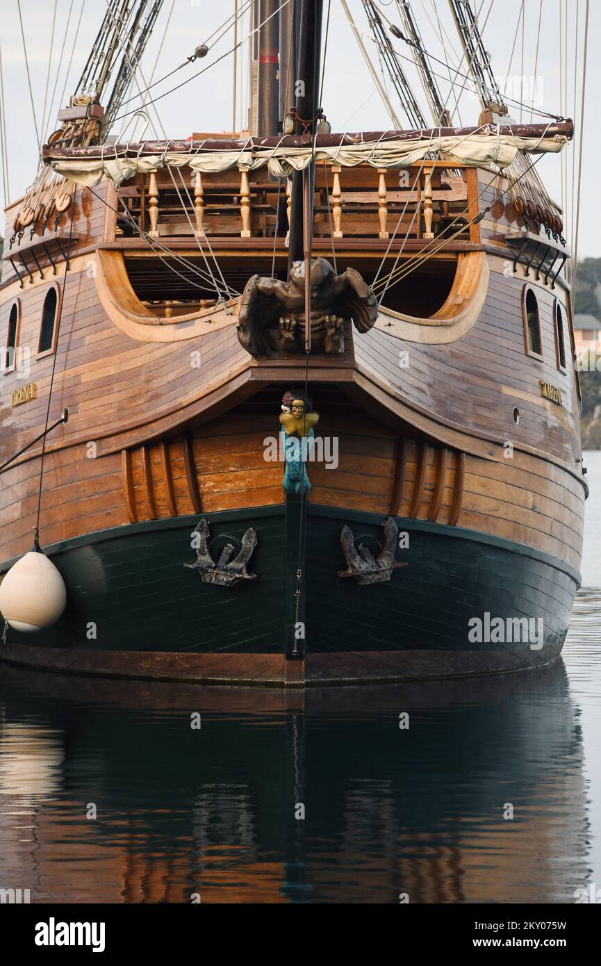 Attractive Galleon Tirena moored to the Sibenik waterfront attracts the ...