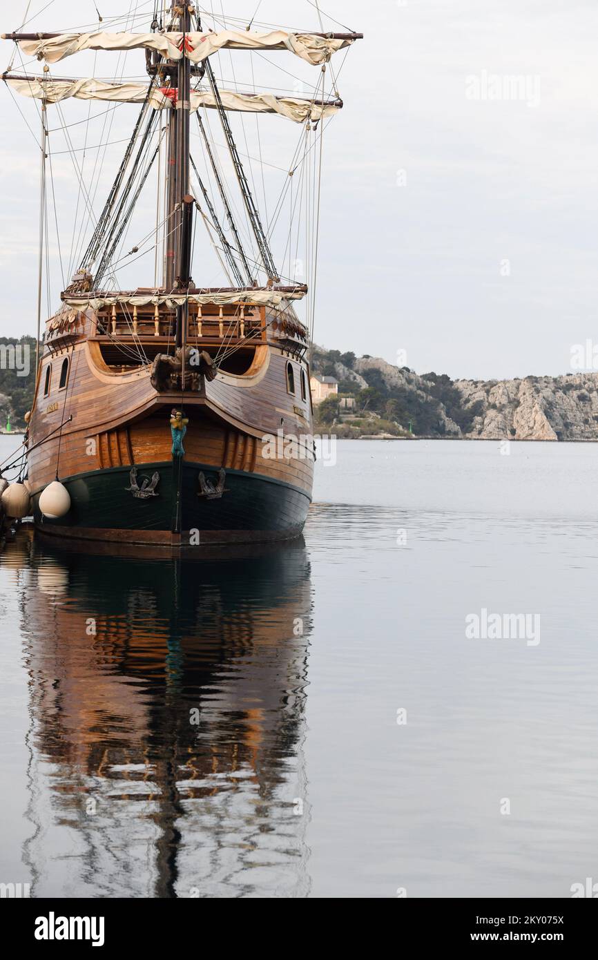 Attractive Galleon Tirena moored to the Sibenik waterfront attracts the ...