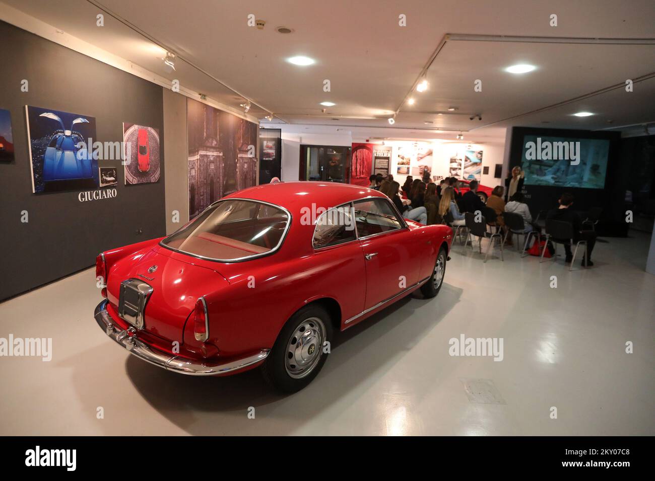 The 1954 Alfa Romeo Giulietta Sprint during La Grande Bellezza exhibition at Gallery Kortil in ...