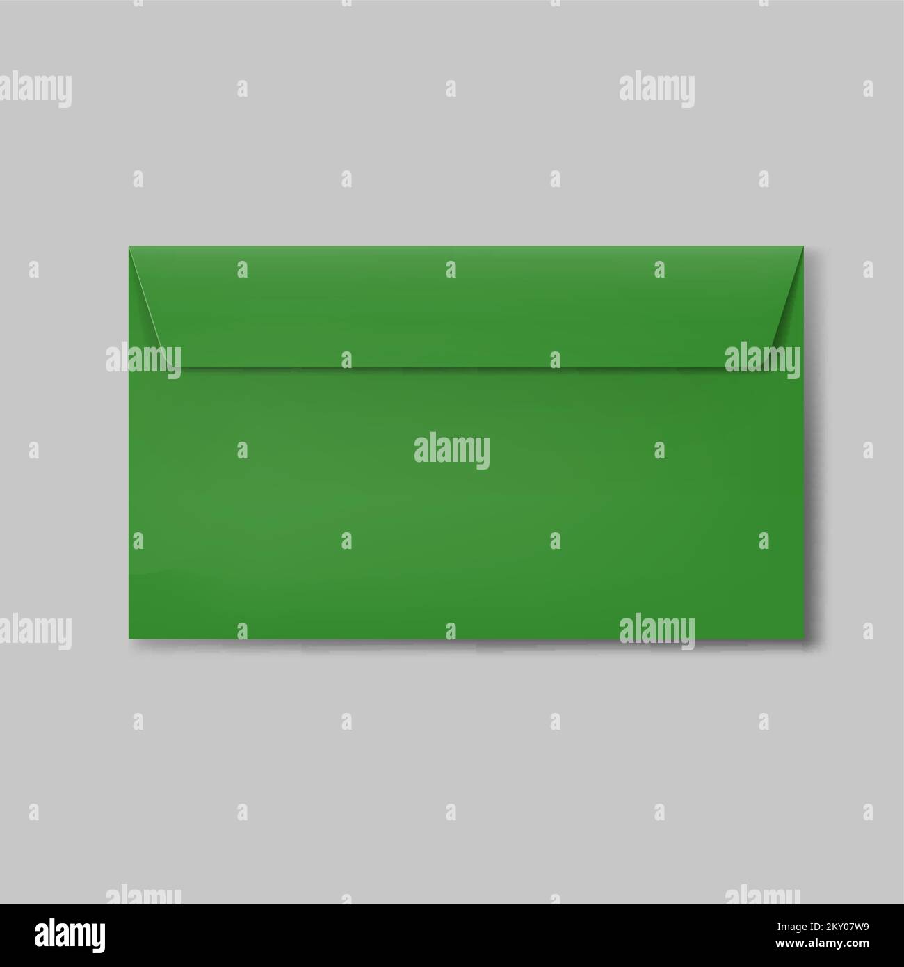 Closed Green Standard Envelope for Letters and Documents. Mockup Post ...