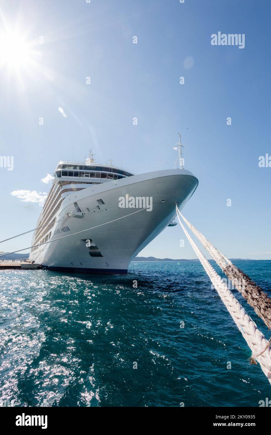 Silversea Cruises' Luxury Ship Silver Moon seen in Zadar Port, in Zadar ...