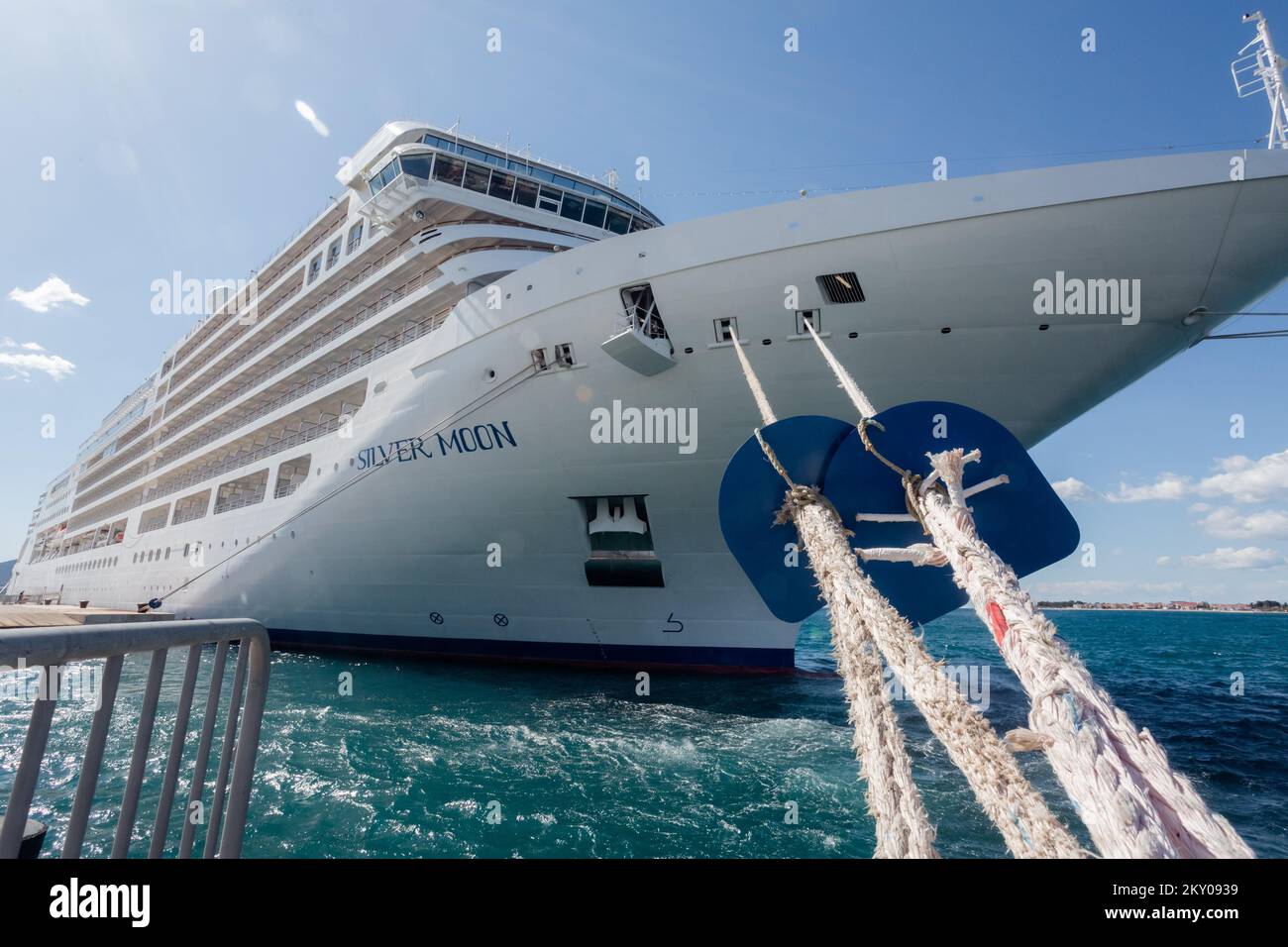 Silversea Cruises' Luxury Ship Silver Moon seen in Zadar Port, in Zadar ...