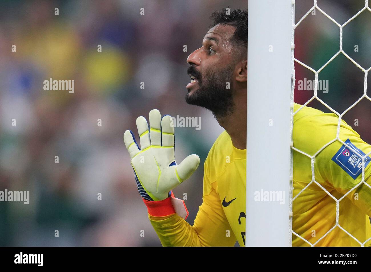 Lusail, Qatar. 30th Nov, 2022. Mohammed Alowais, goalkeeper of Saudi ...