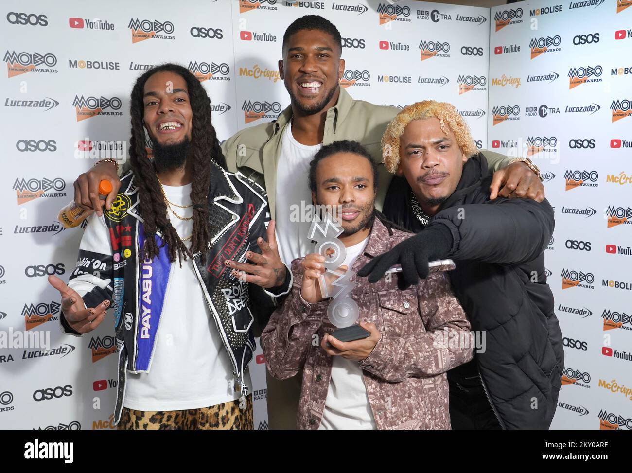 Bob Vylan, Anthony Joshua and Kid Bookie at the Mobo Awards 2022 at the ...