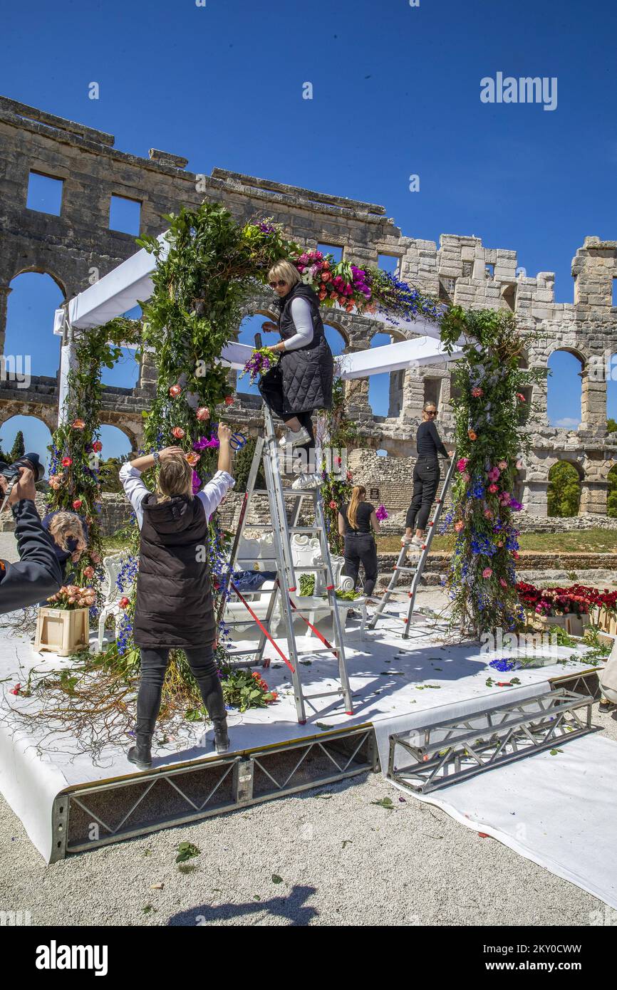 A stylized shooting at the Pula Amphitheater under the direction of ...