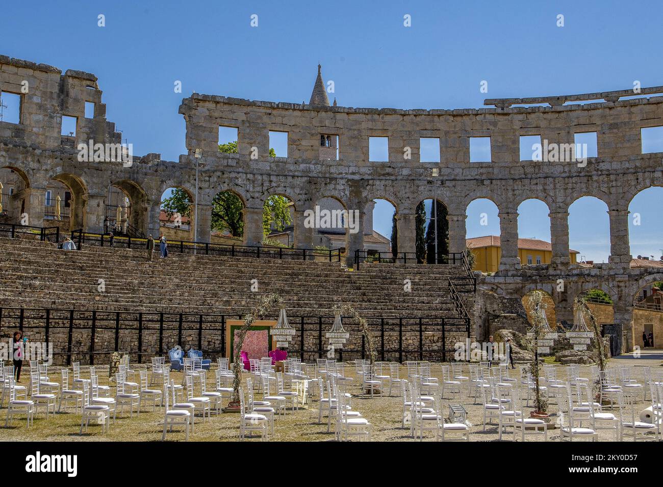 A stylized shooting at the Pula Amphitheater under the direction of ...