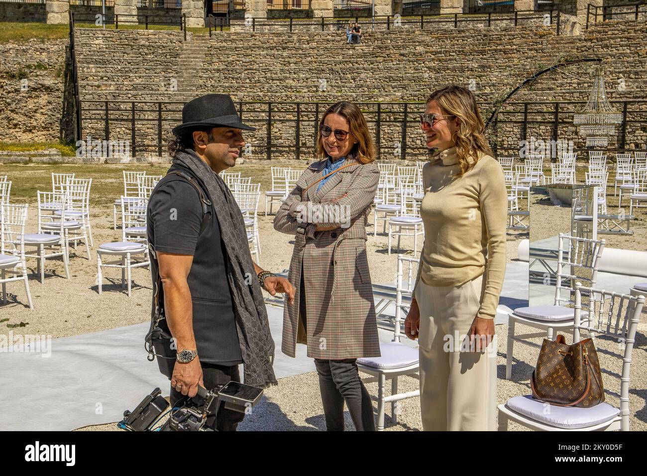 A stylized shooting at the Pula Amphitheater under the direction of ...