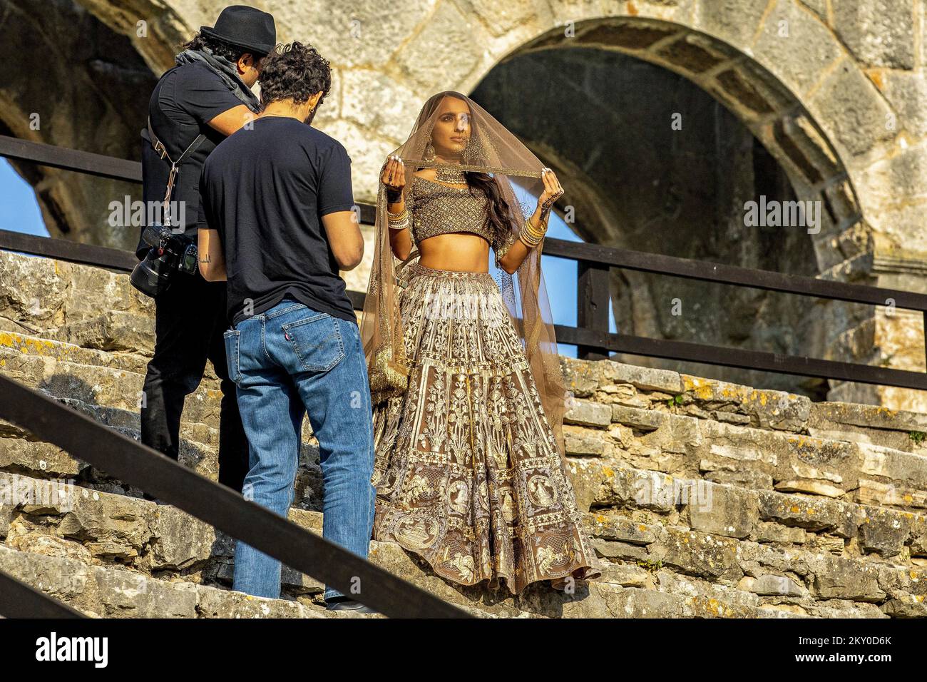 A stylized shooting at the Pula Amphitheater under the direction of ...