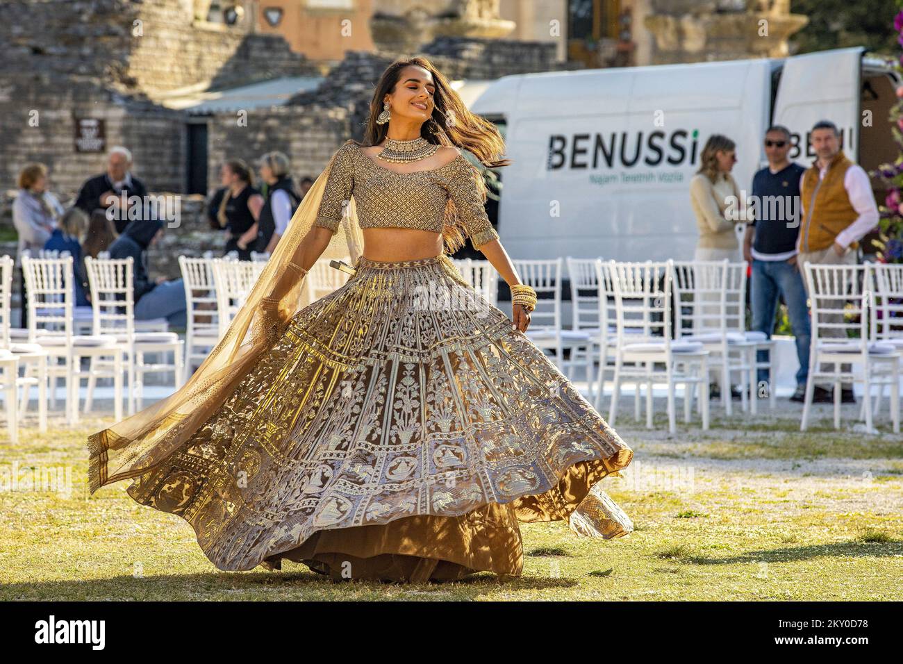 A stylized shooting at the Pula Amphitheater under the direction of ...