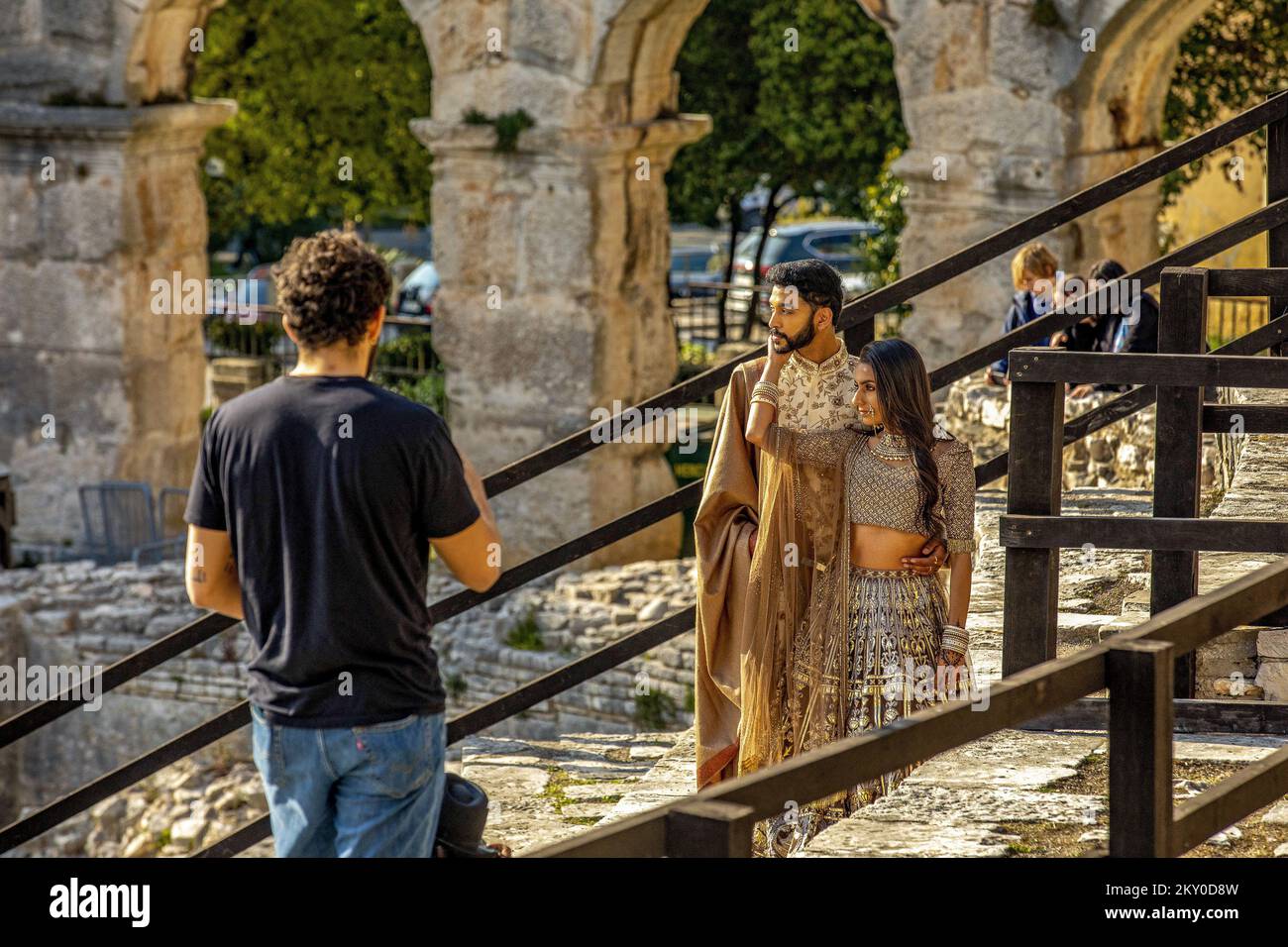 A stylized shooting at the Pula Amphitheater under the direction of ...