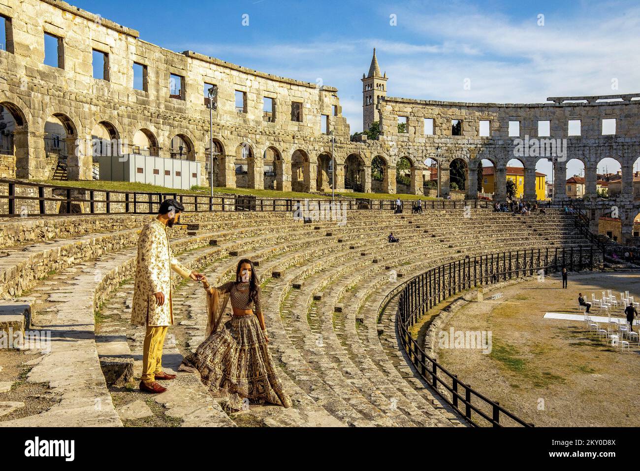 A stylized shooting at the Pula Amphitheater under the direction of ...