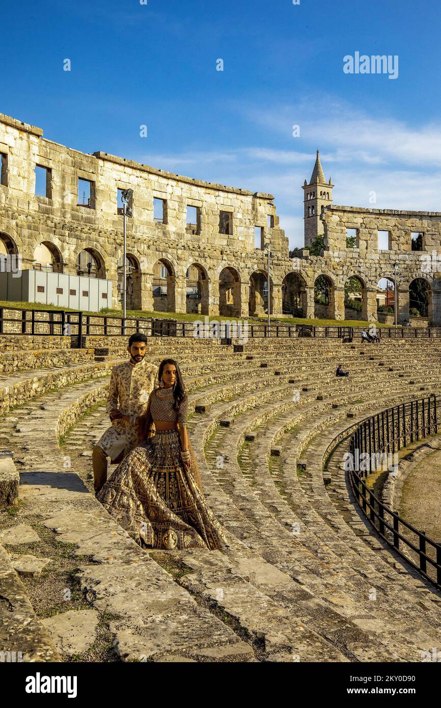 A stylized shooting at the Pula Amphitheater under the direction of ...