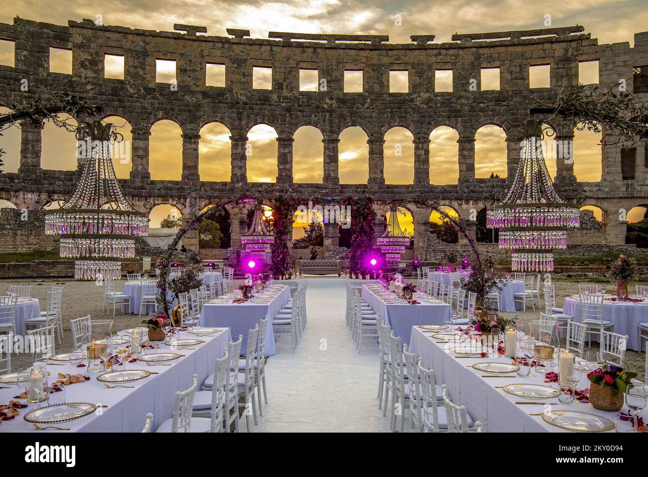 A stylized shooting at the Pula Amphitheater under the direction of ...