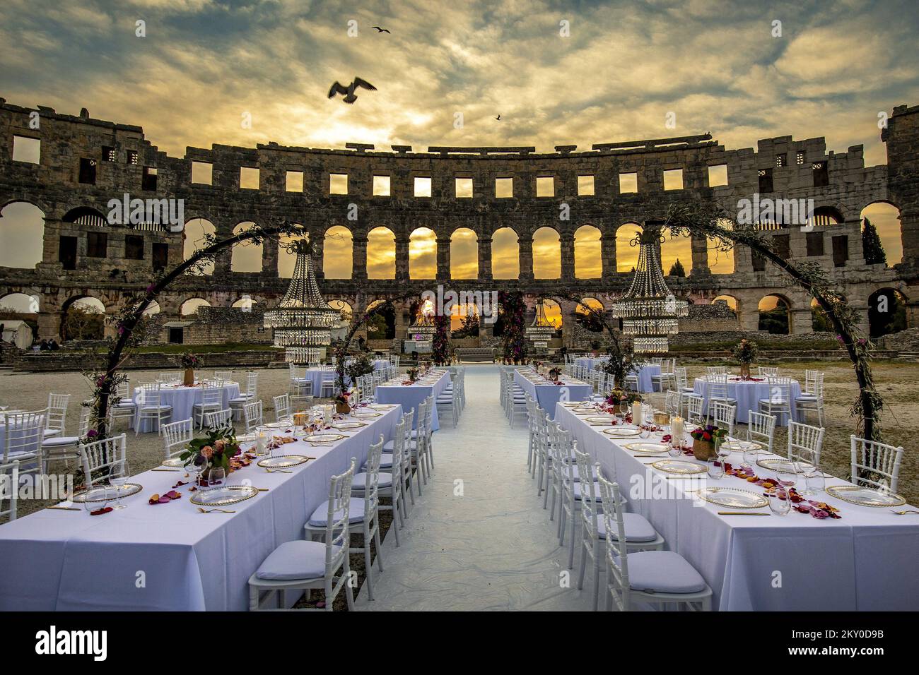 A stylized shooting at the Pula Amphitheater under the direction of ...