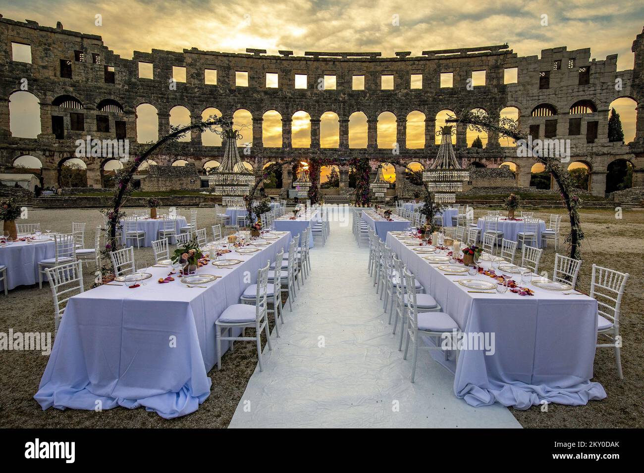 A stylized shooting at the Pula Amphitheater under the direction of ...