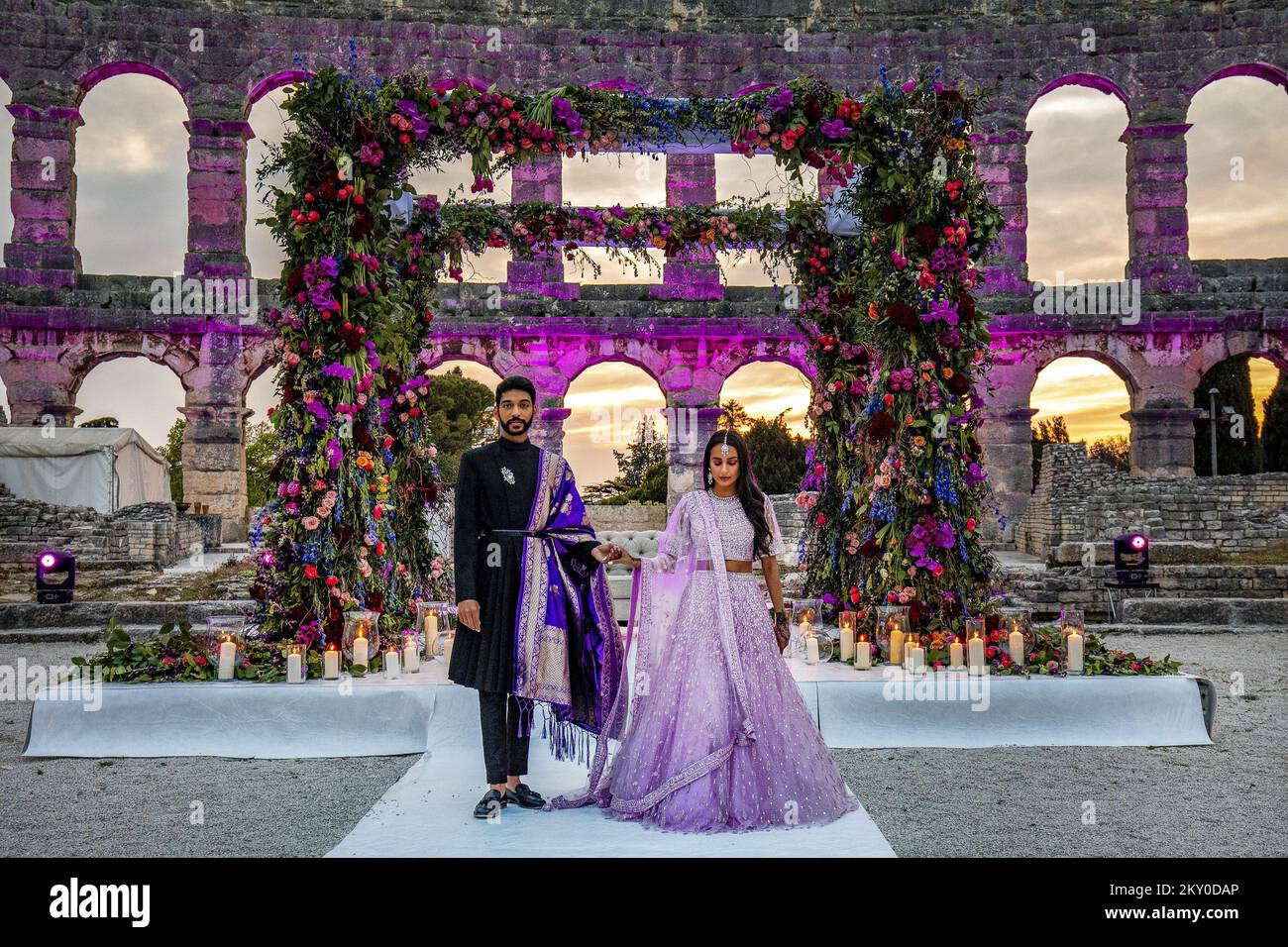 A stylized shooting at the Pula Amphitheater under the direction of ...