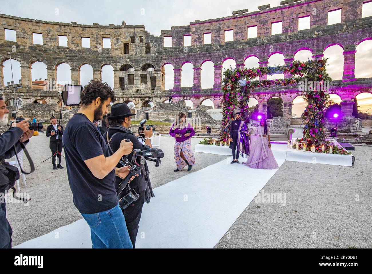 A stylized shooting at the Pula Amphitheater under the direction of ...