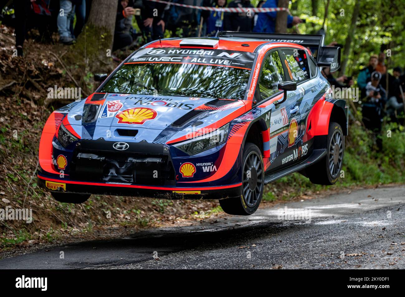 Ott Tanak of Estoina and Martin Jarveoja of Estonia compete with their ...
