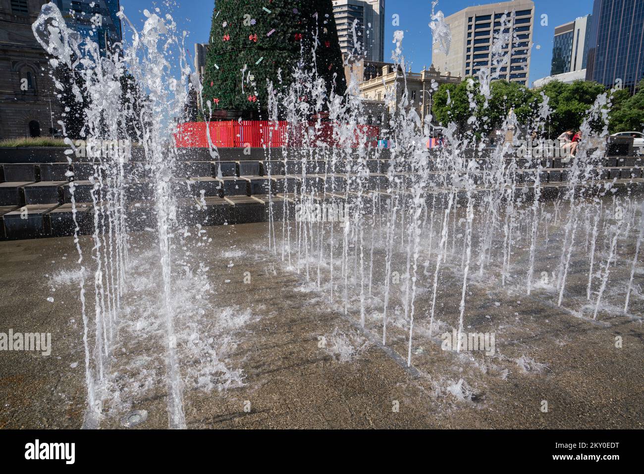 Waterscape fountain in Victoria square Adelaide, Australia Stock Photo ...
