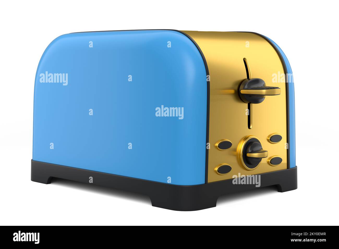 Stainless steel toaster for making toast bread on a white background ...