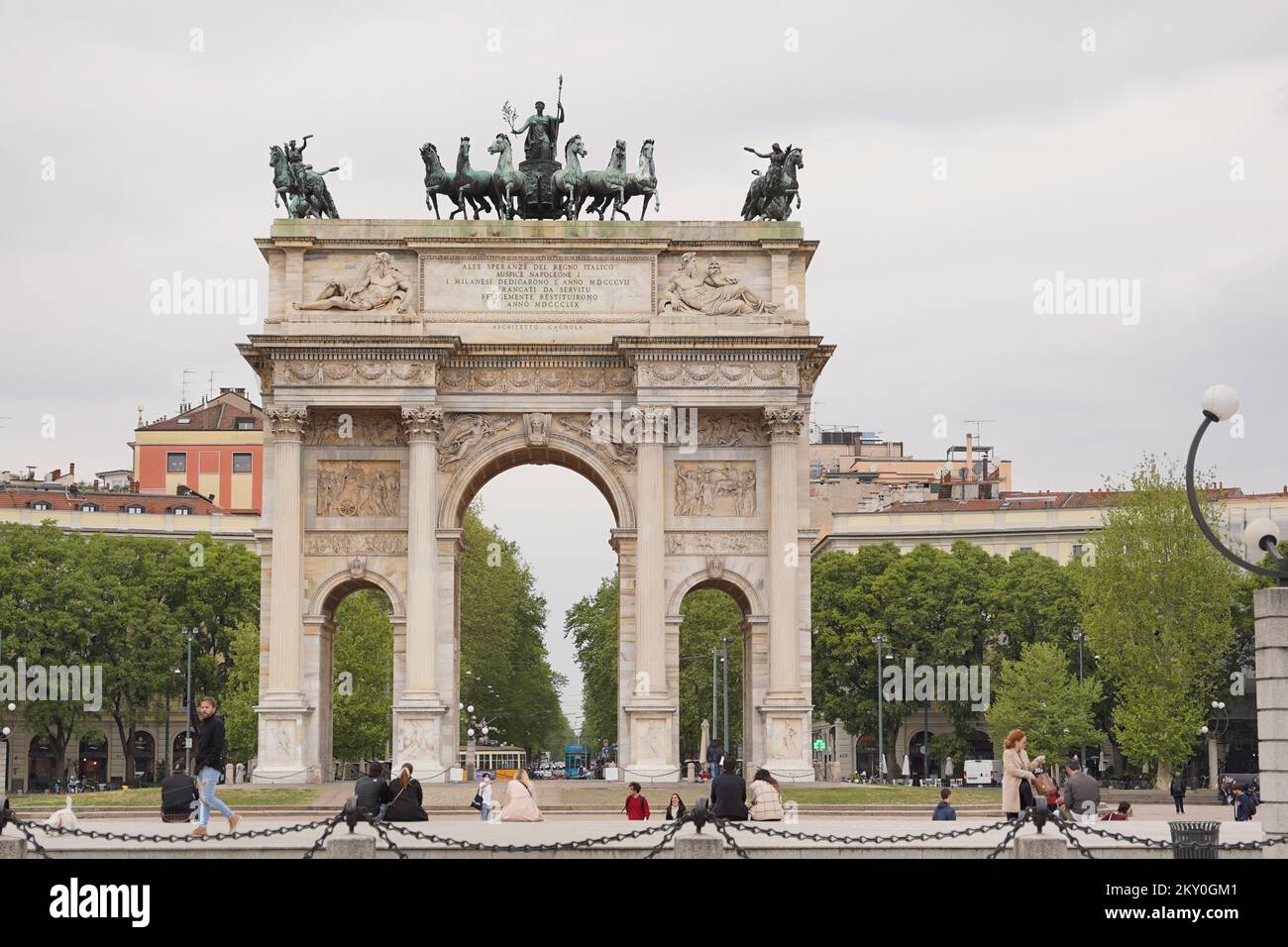 Arco Della Pace is seen in Milan, Italy on April 23, 2022. Photo: Dejan ...