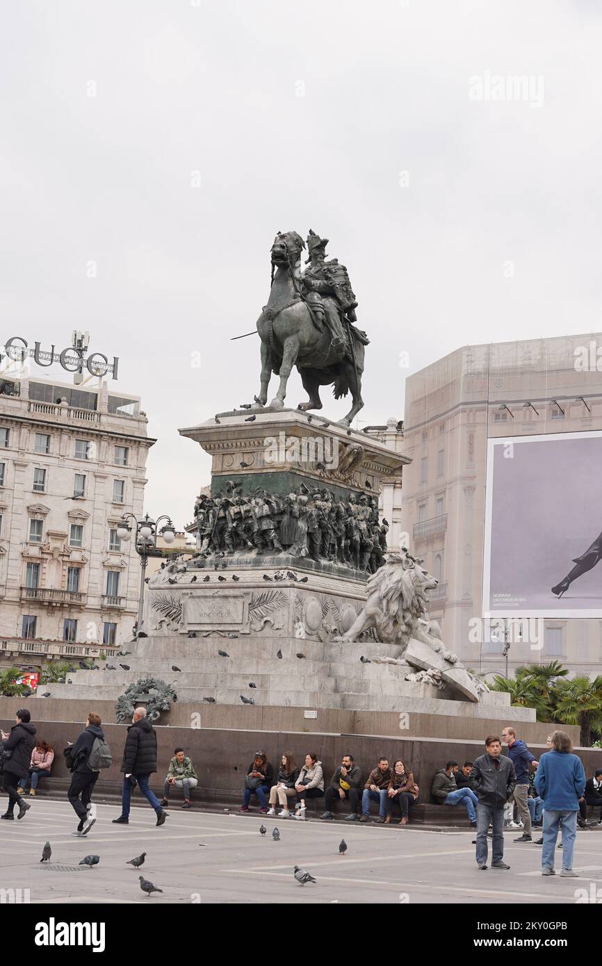 Piazza Duomo is pictured in Milan, Italy on April 23, 2022. Photo ...