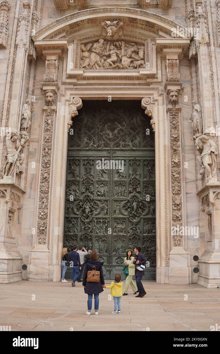 Milan Cathedral (Duomo di Milano) is pictured in Milan, Italy on April ...