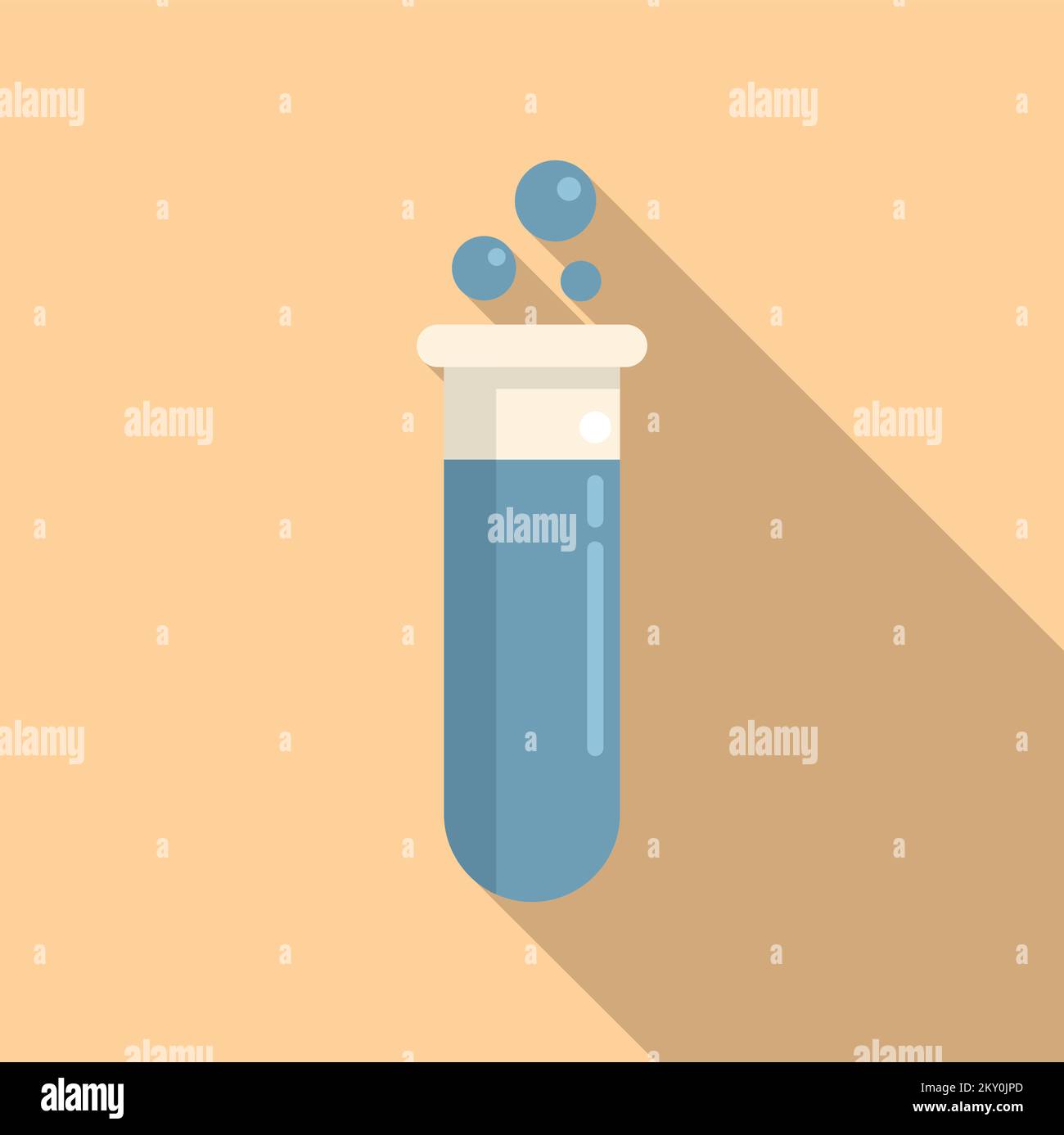 Boiling test tube icon flat vector. Lab research. Genetic chemistry ...