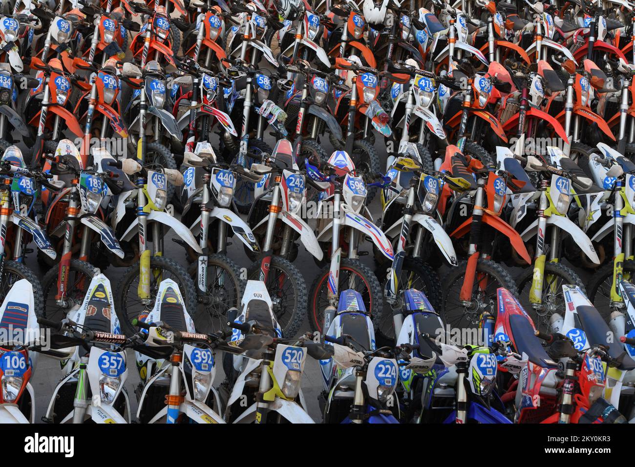 Competitors during the tourist-motorcycle event Krka Enduro Raid. This ...
