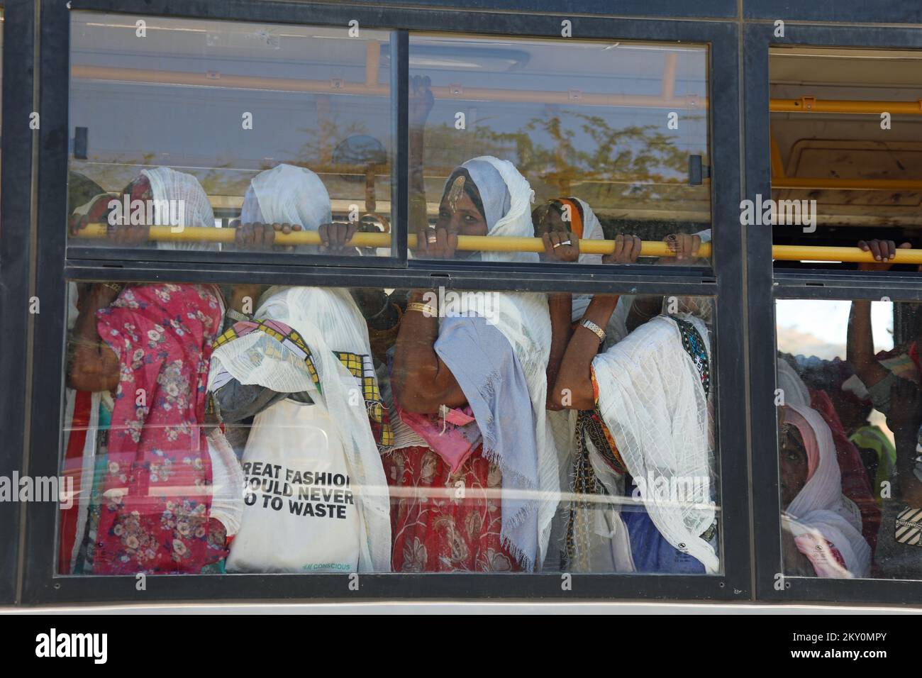 Women travelling on a public bus in Eritrea Stock Photo - Alamy