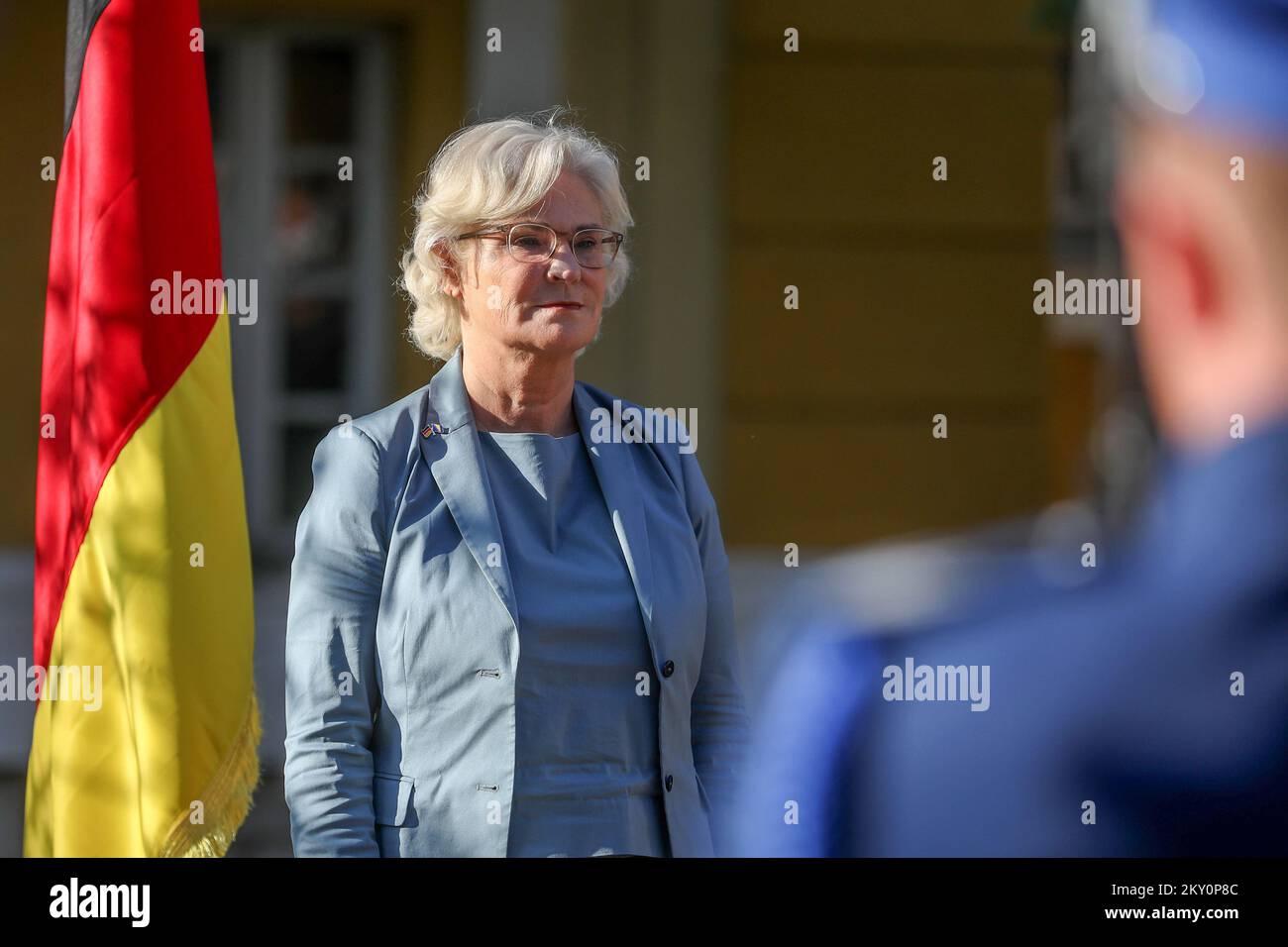 German Minister of Defense Christina Lambrecht arrived on an official ...