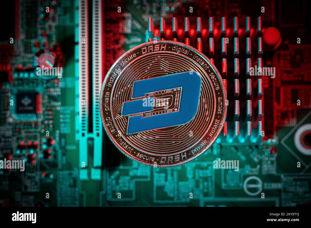 Physical Dash replica is seen on a computer motherboard. Photo: Davor ...