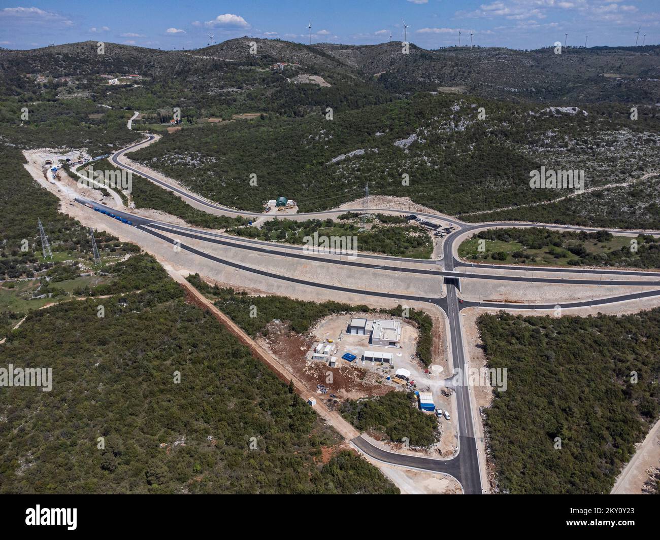 An aerial view of acces roads in Brijesta, Croatia pictured on April 30 ...