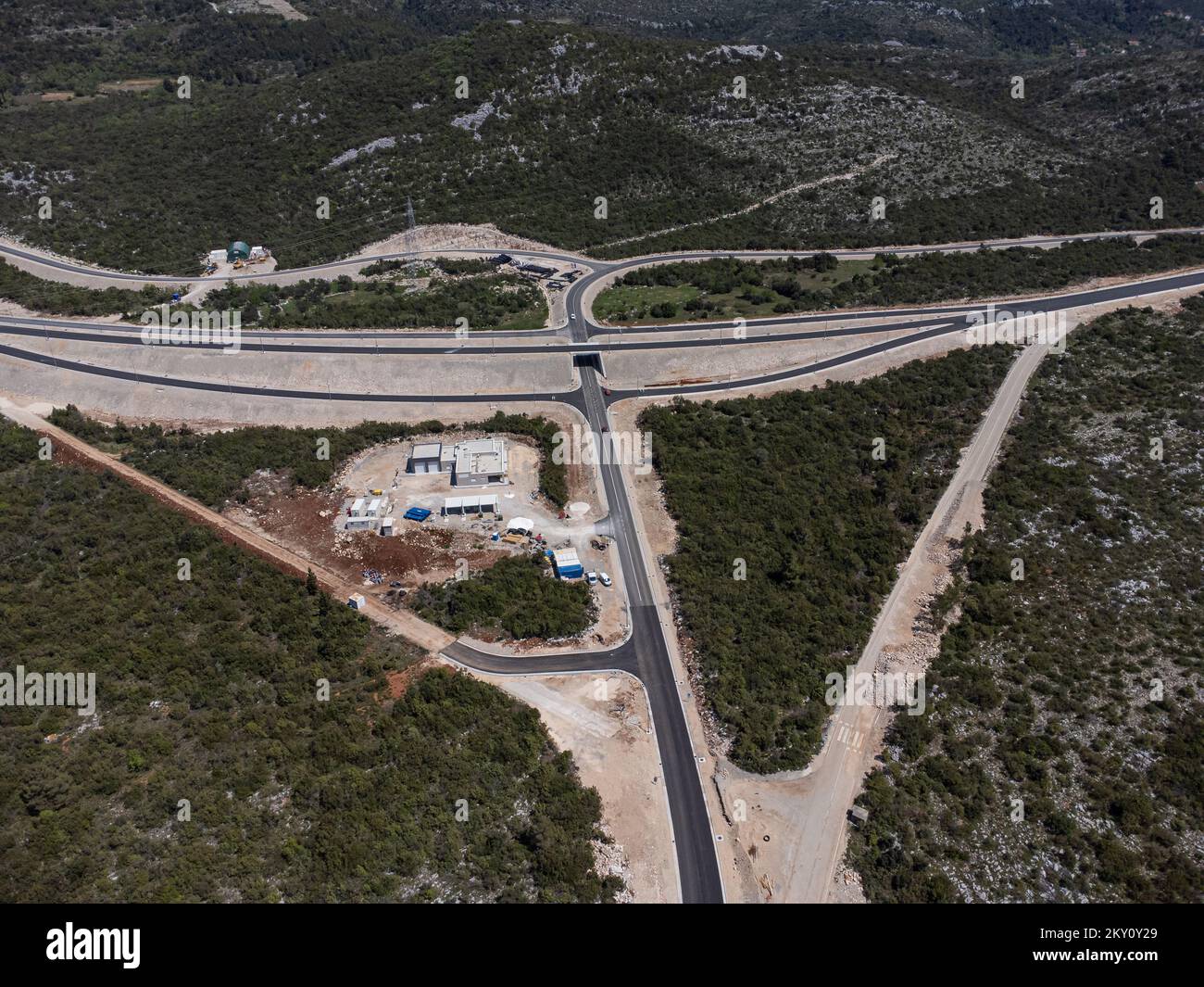 An aerial view of acces roads in Brijesta, Croatia pictured on April 30 ...