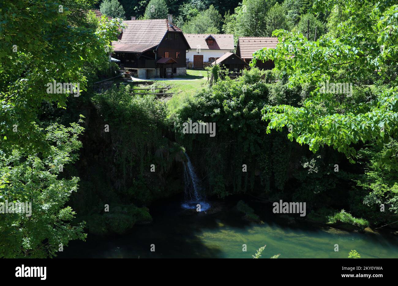 Photo taken on May 19, 2022 shows river Slunjcica in Rastoke village ...