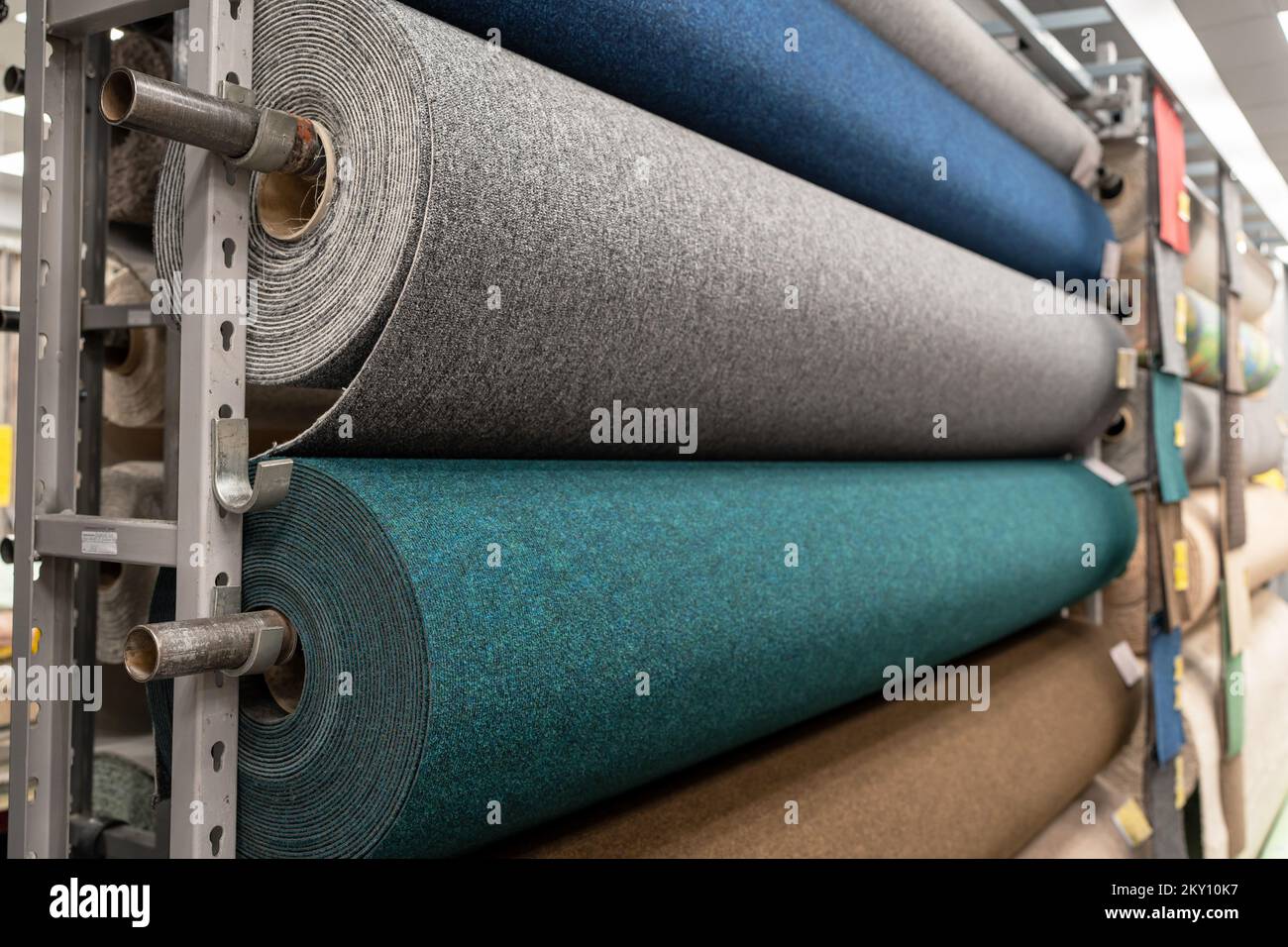 Carpet rolls for sale in a store Stock Photo - Alamy