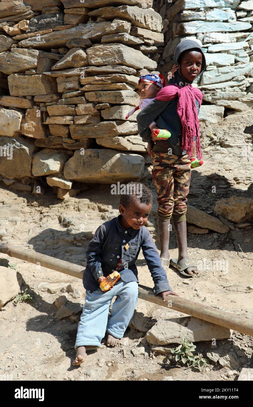 Village children in Eritrea Stock Photo - Alamy