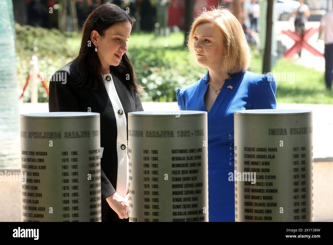 Benjamina Karic Mayor of Sarajevo and Elizabeth Truss UK Secretary of ...