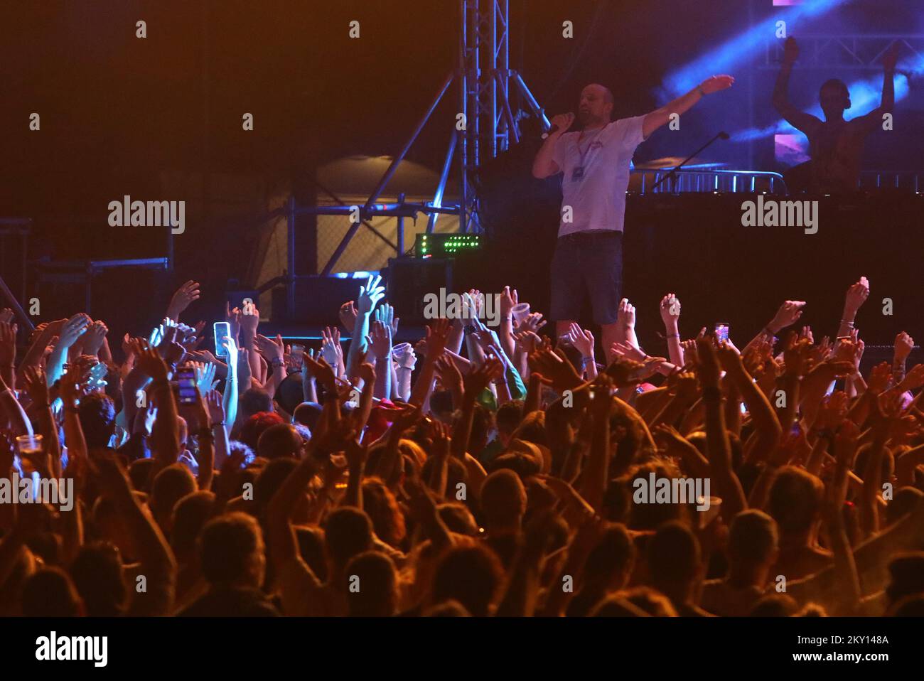 Croatian rap artists VojkoV perform on a first day of Sea Star Festival ...