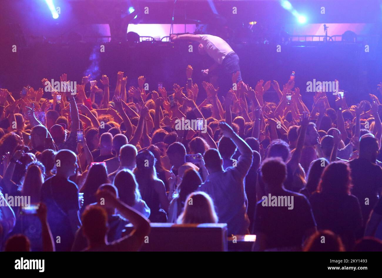 Croatian rap artists VojkoV perform on a first day of Sea Star Festival ...